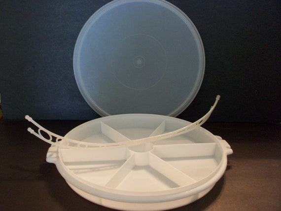 Party Tray Vintage Tupperware White Cariolier Tupperware Divided Tray ...