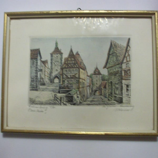 Hand Colored Etching - Etsy