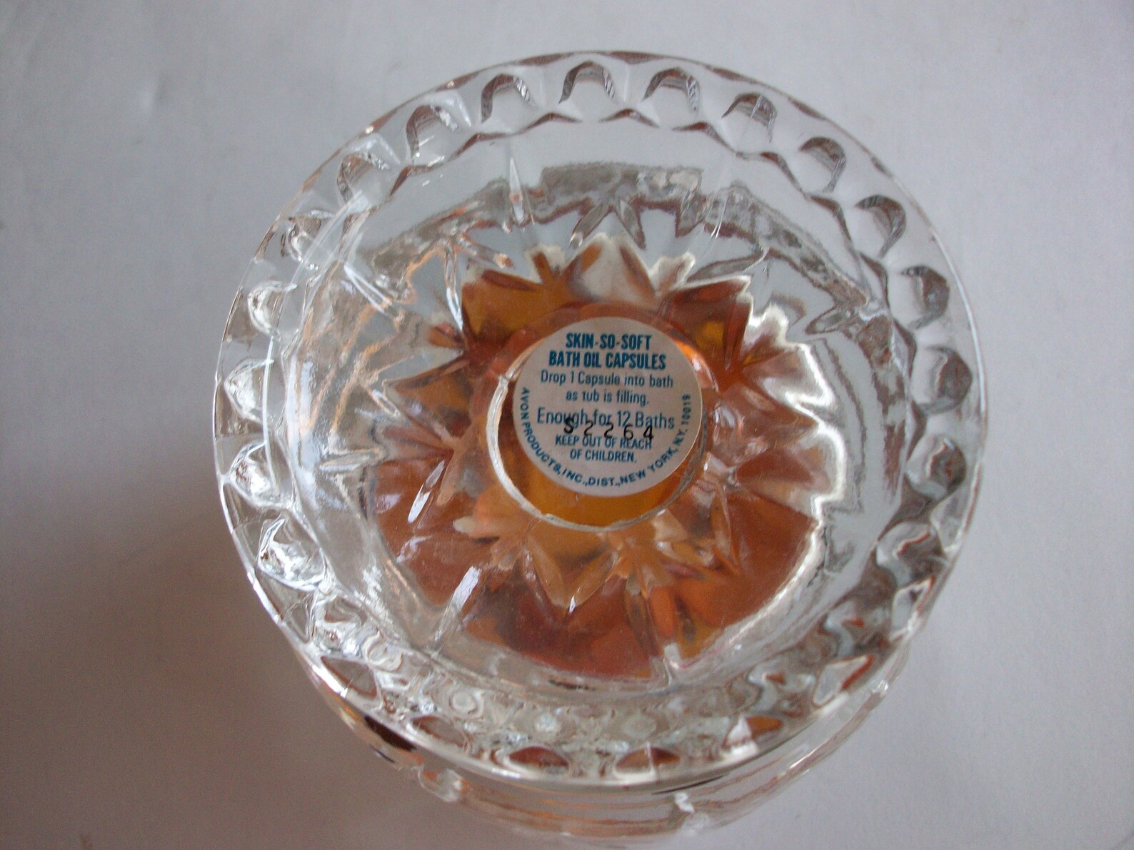 Avon Pedestal Vanity Jar With Skin so Soft Bath Oil Capsules | Etsy