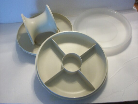 Party Tray Vintage Tupperware White Cariolier Tupperware Divided Tray ...