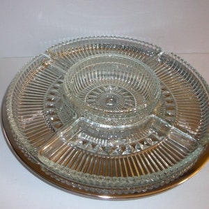 Kromex Lazy Susan With Glass Inserts, Vintage Chrome 13 3/8" Pedestal ...