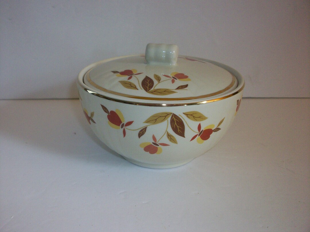 Autumn Leaf Medallion Drip Jar by Hall, Vintage Ceramic Grease/fat ...