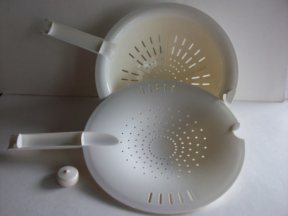 Tupperware White Double Colander With Handle 2 Piece | Etsy