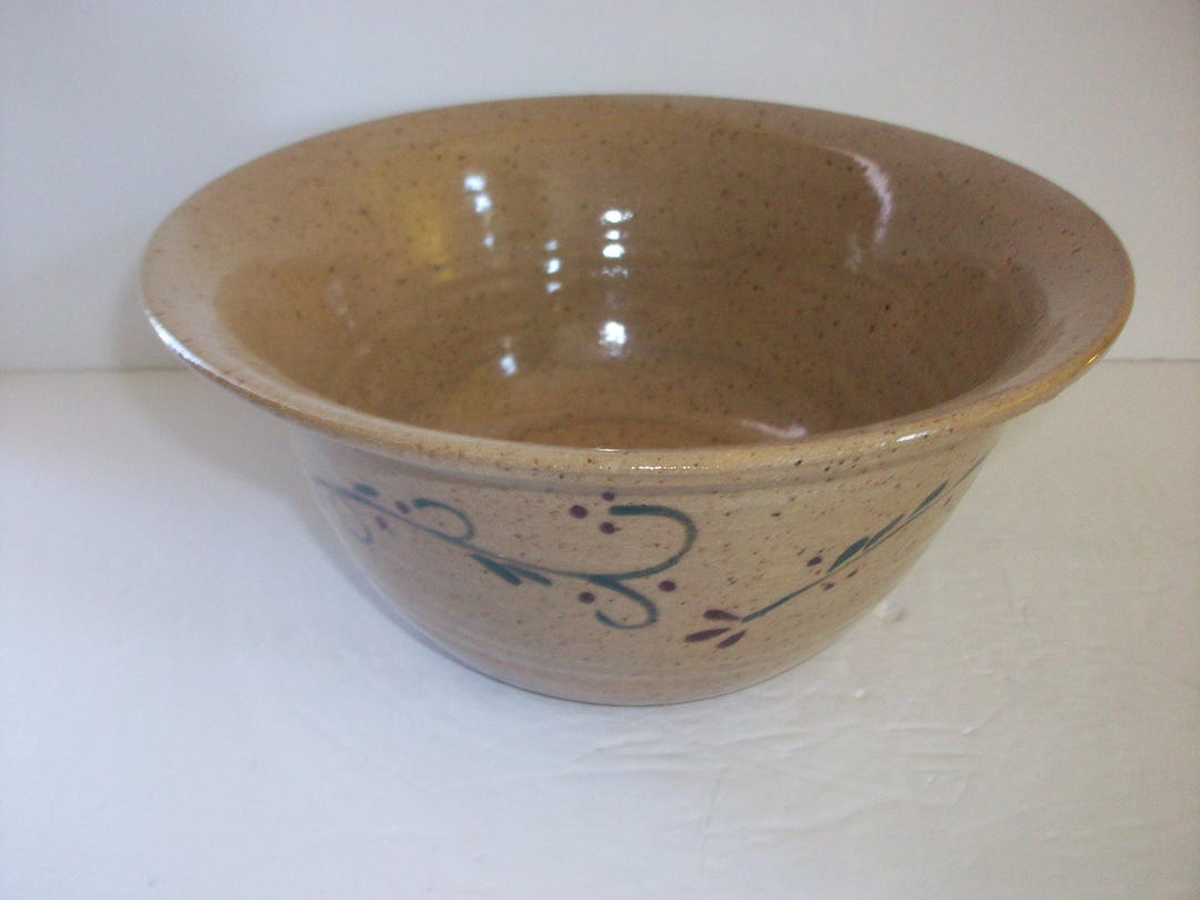 Vintage Sugar Loaf Pottery Bowl: Floral Vine Serving Bowl (8 3/8") - Etsy