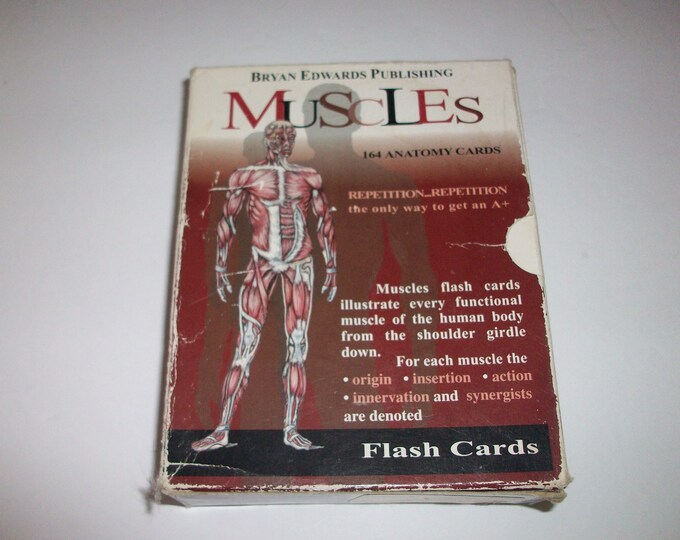 Vintage Anatomy Flash Cards "muscles" by Bryan Edwards Publishing ...
