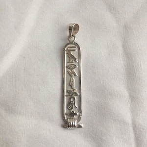 Egyptian Personalized Name Silver Solid One Sided Cartouche in ...