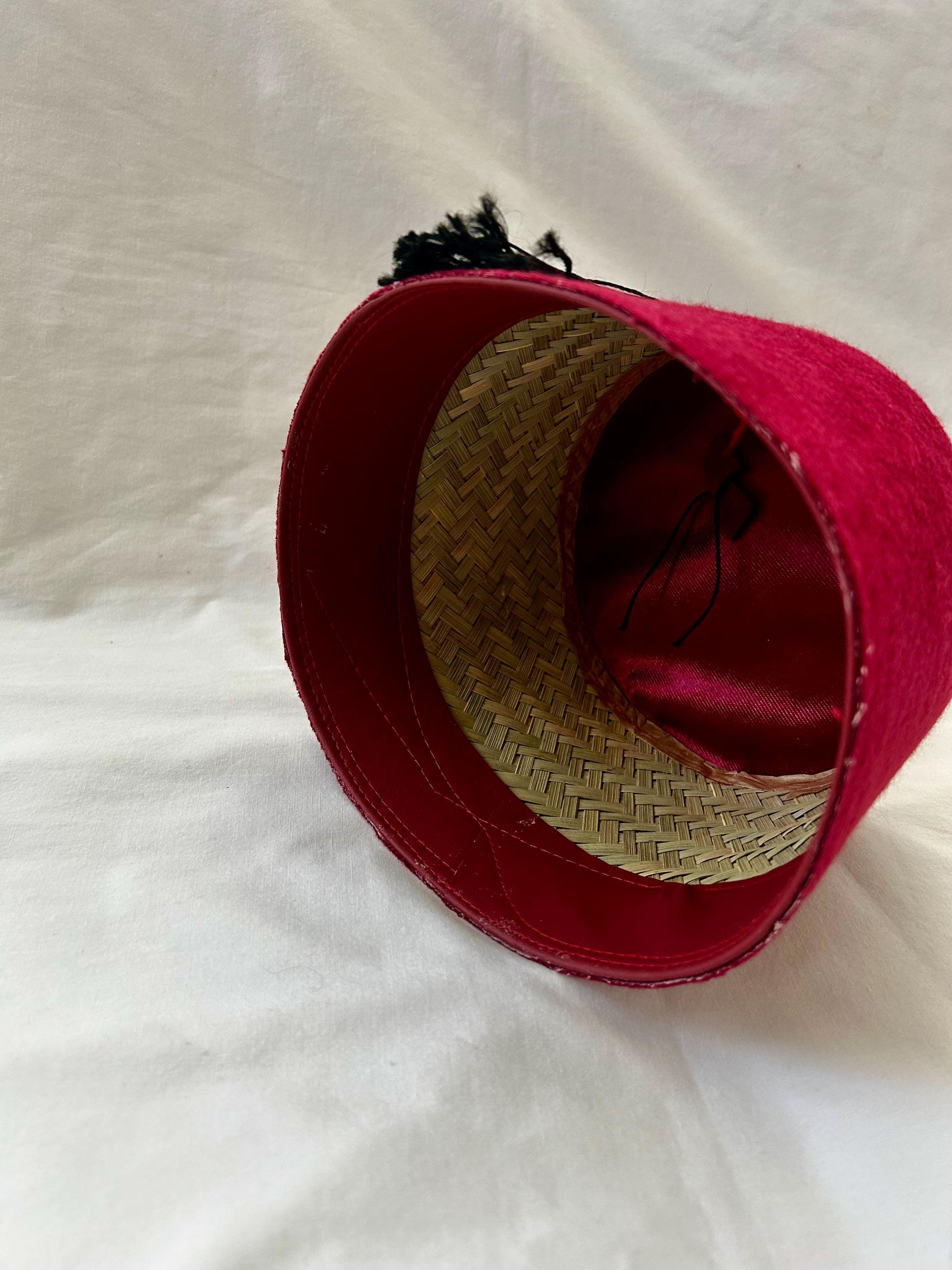 Egyptian Turkish Red Fez Tarboush Hat Black Tassel 22.5" and Dark Red ...