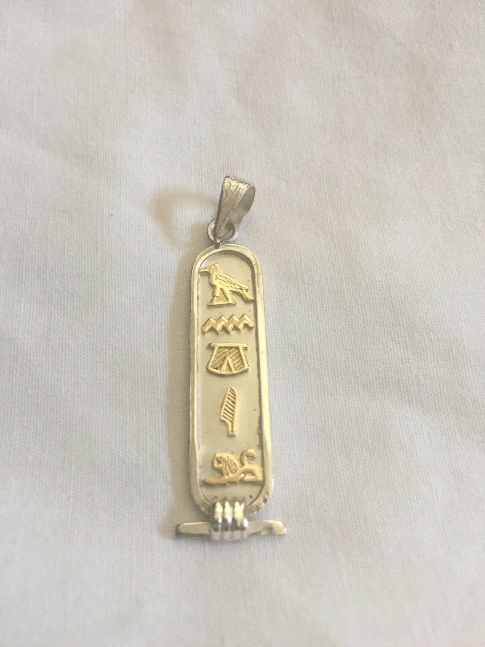 Egyptian Personalized Double Sided Silver With 18K Gold Letters ...