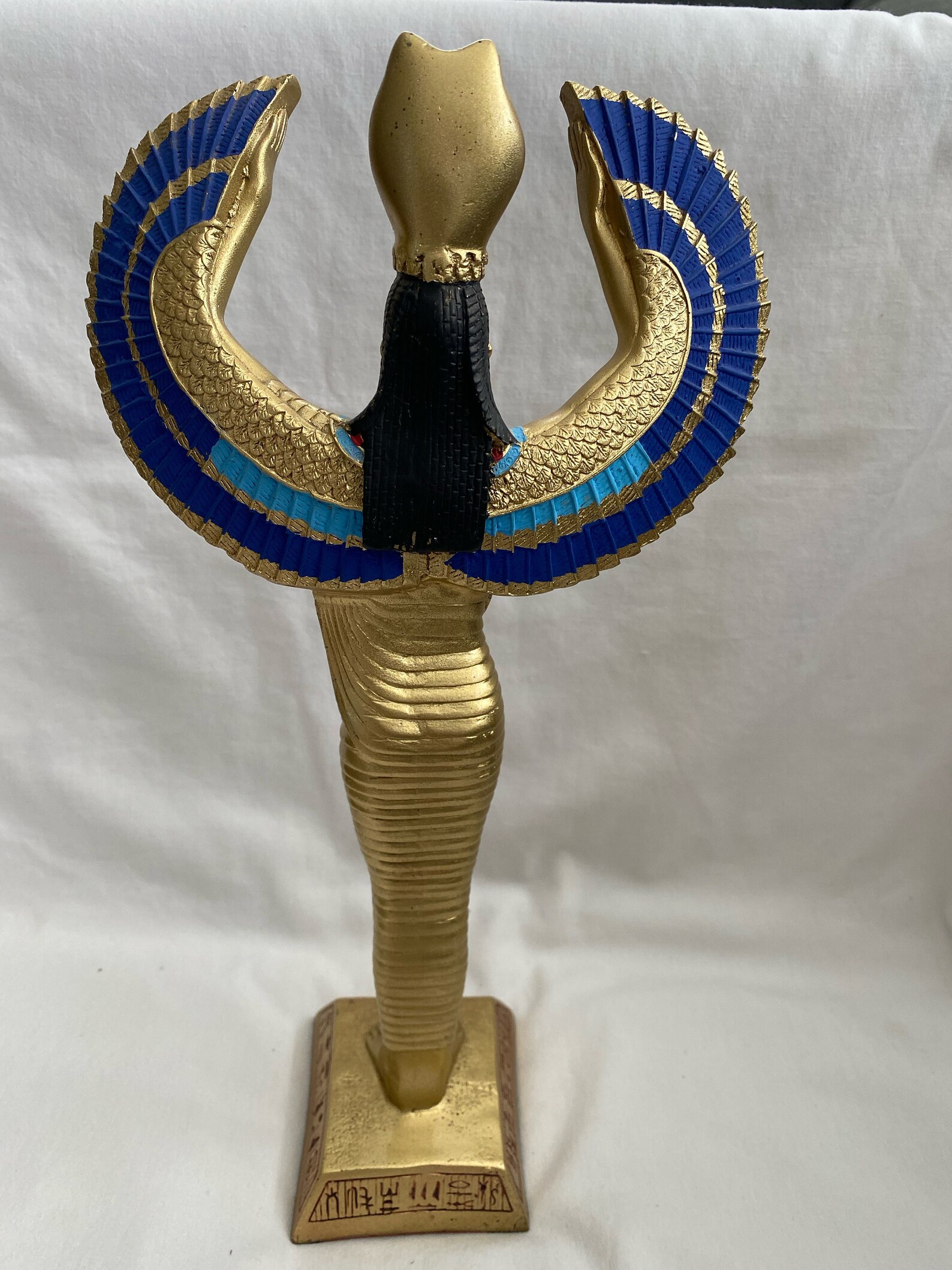 Egyptian Winged Goddess Isis Statue Resin Gold Multi-color 12.25" # 504 ...