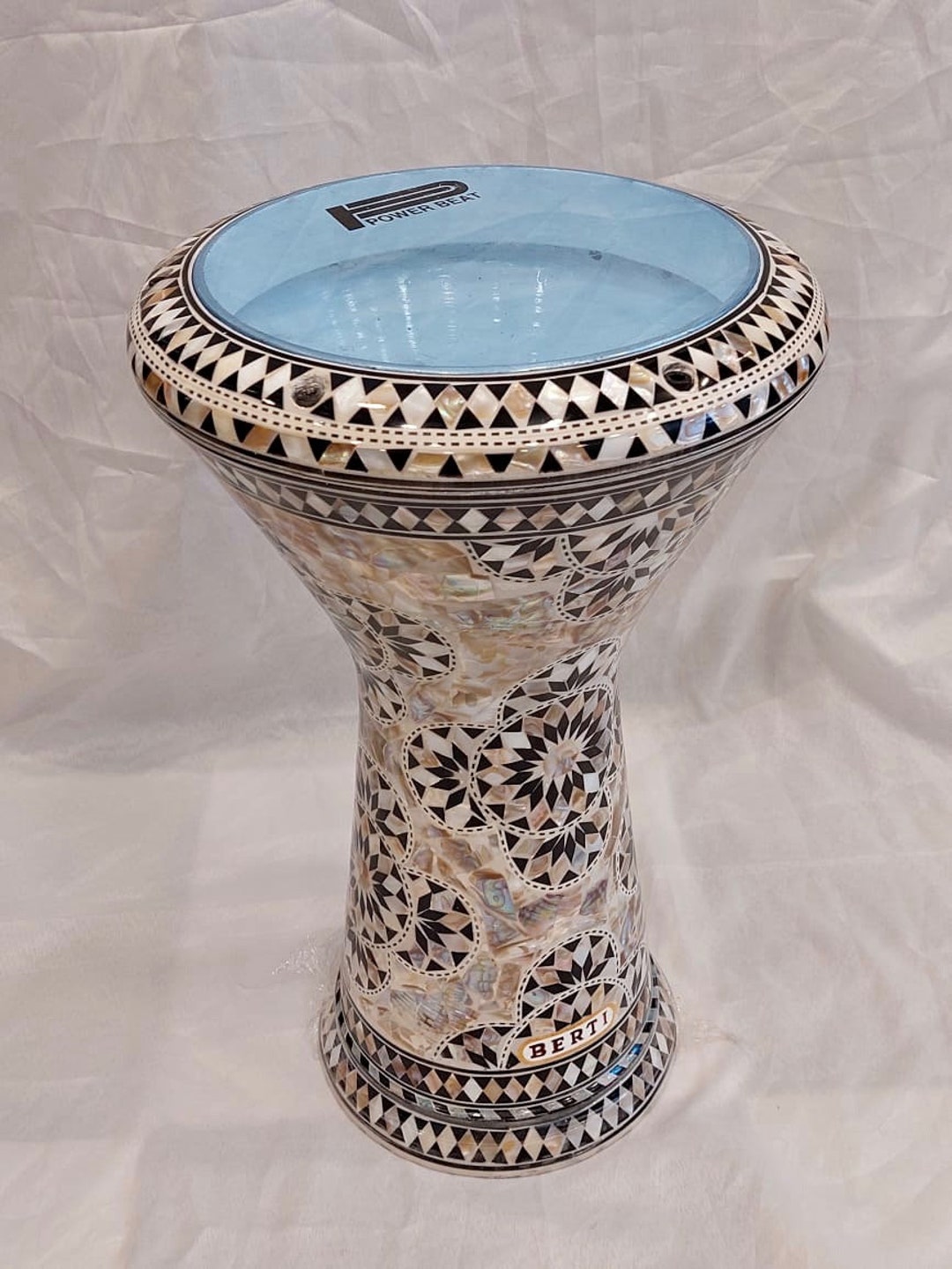 Large Egyptian Handmade Inlaid Mother of Pearl Aluminum Plastic Head ...