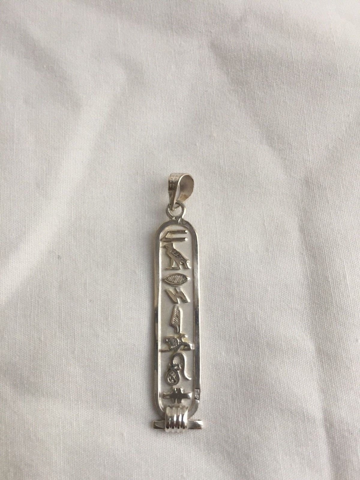 Egyptian Personalized Name Silver Solid One Sided Cartouche in ...