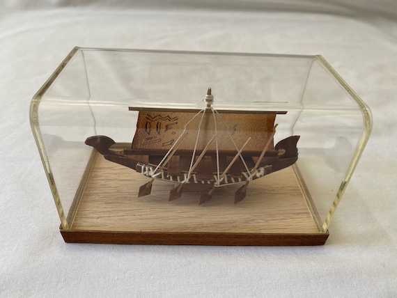 Egyptian Replica Pharaoh Fishing Boat Wood Handmade Intricate | Etsy