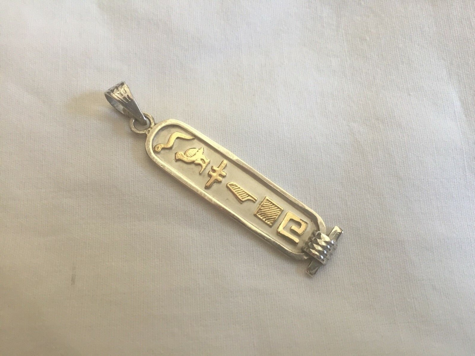 Egyptian Personalized Double Sided Silver With 18K Gold Letters ...