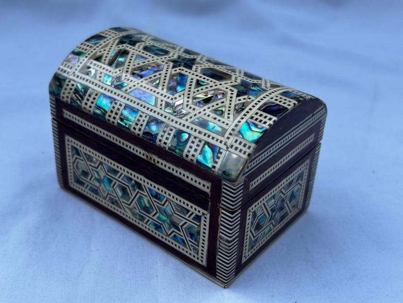 Egyptian Inlaid Treasure Paua Shell Beech Wood Star Design Handmade ...