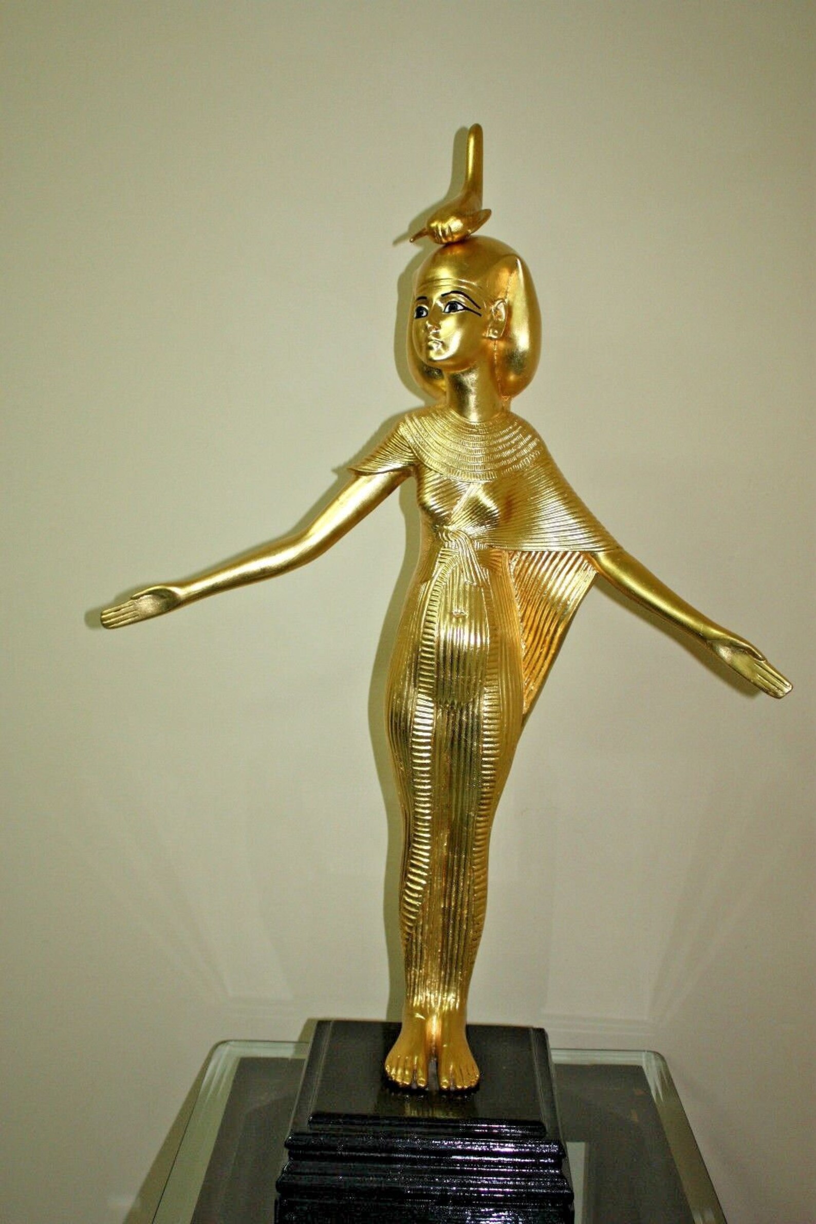 Ägyptische Selket X-Large Resin Statue Gold Schwarz Schön 10 "X 25 "X ...