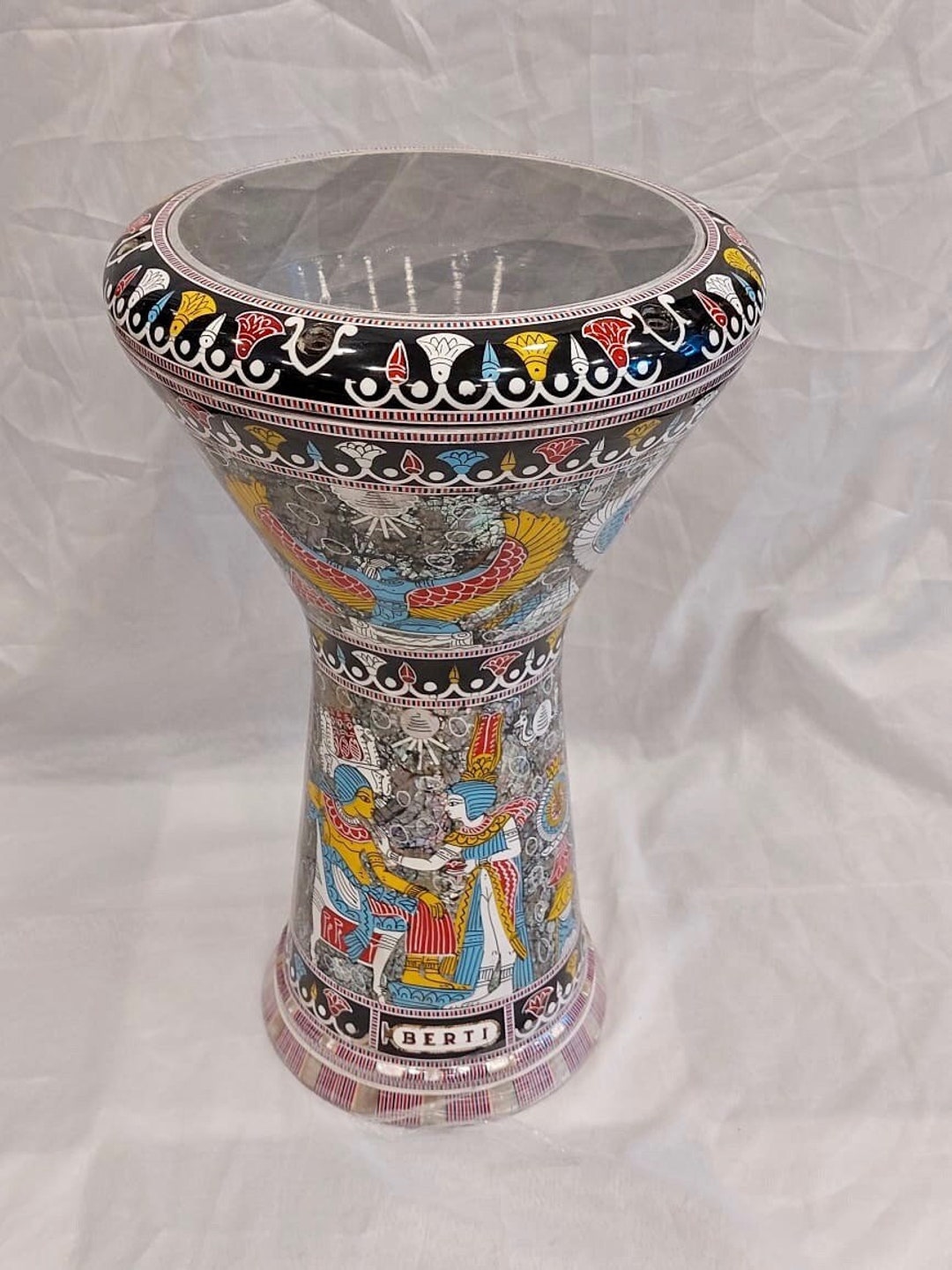 Large Egyptian Handmade Inlaid Mother of Pearl Pharaoh Aluminum Plastic ...
