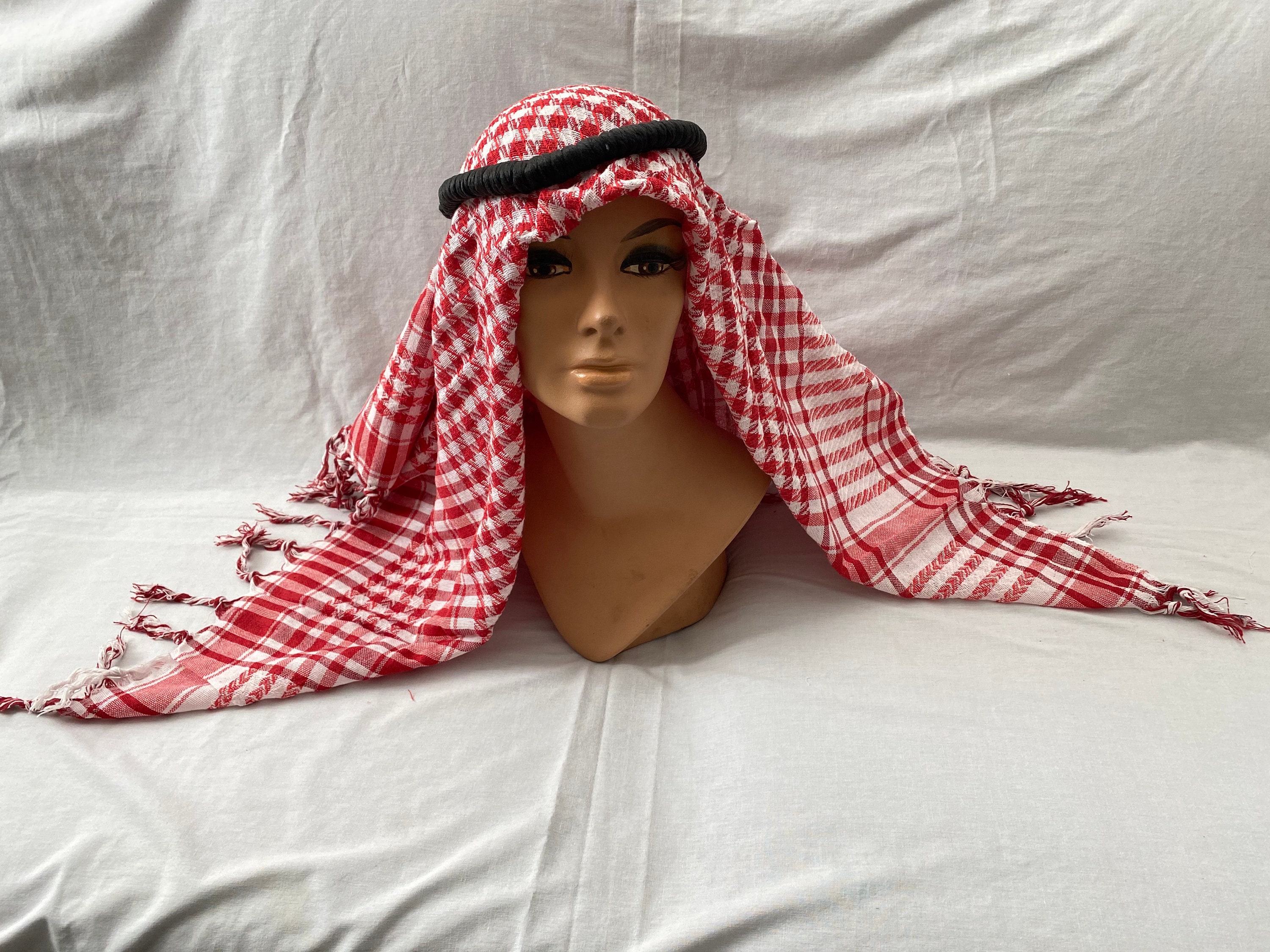 Egyptian Cotton Arabic Arafat Black or Red With Ekhal Head - Etsy