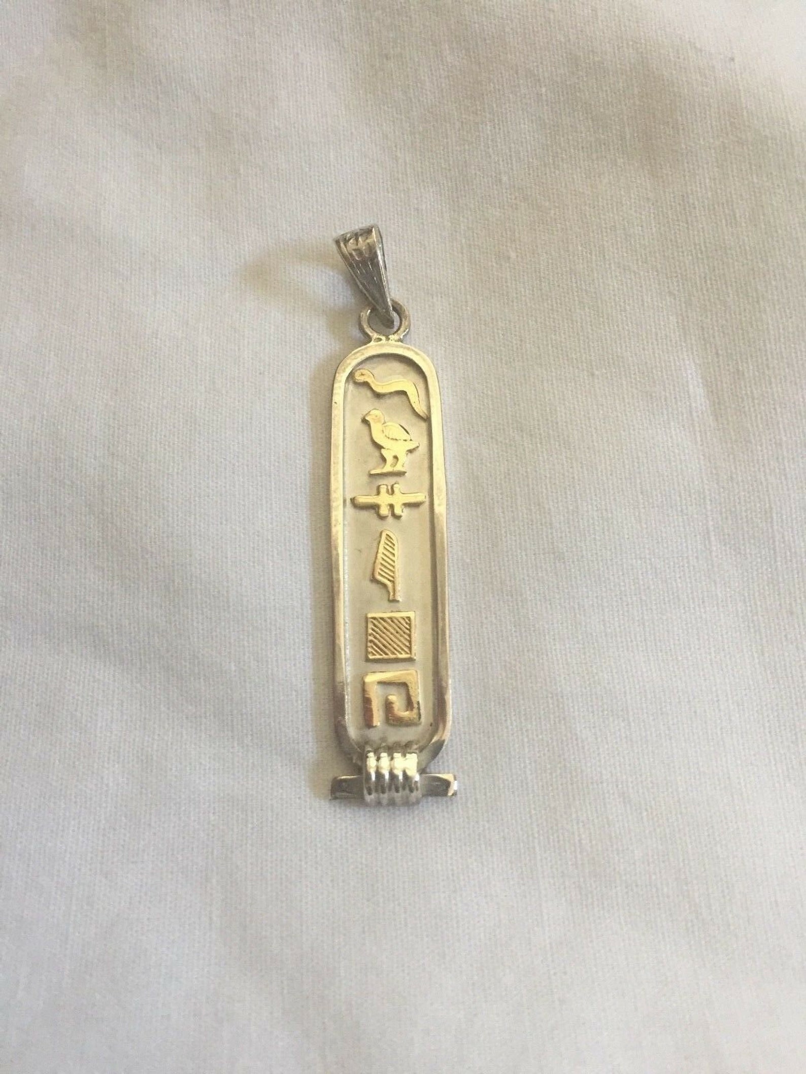 Egyptian Personalized Double Sided Silver With 18K Gold Letters ...
