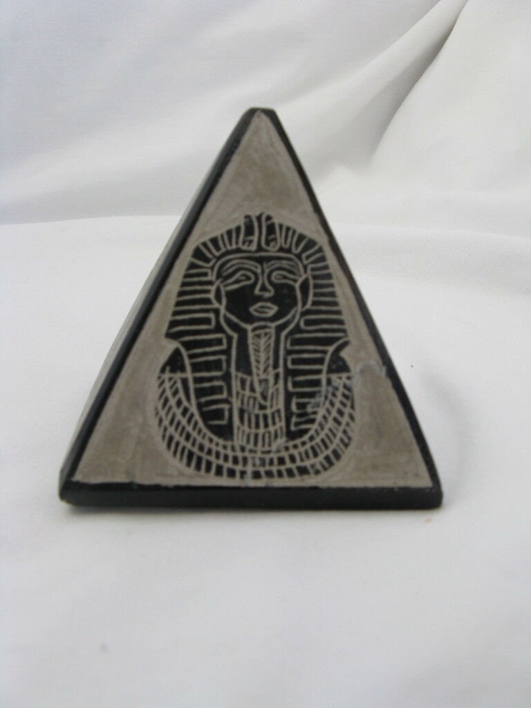 Egyptian Basalt Stone Pyramid Set Handmade Horus Nefertiti | Etsy