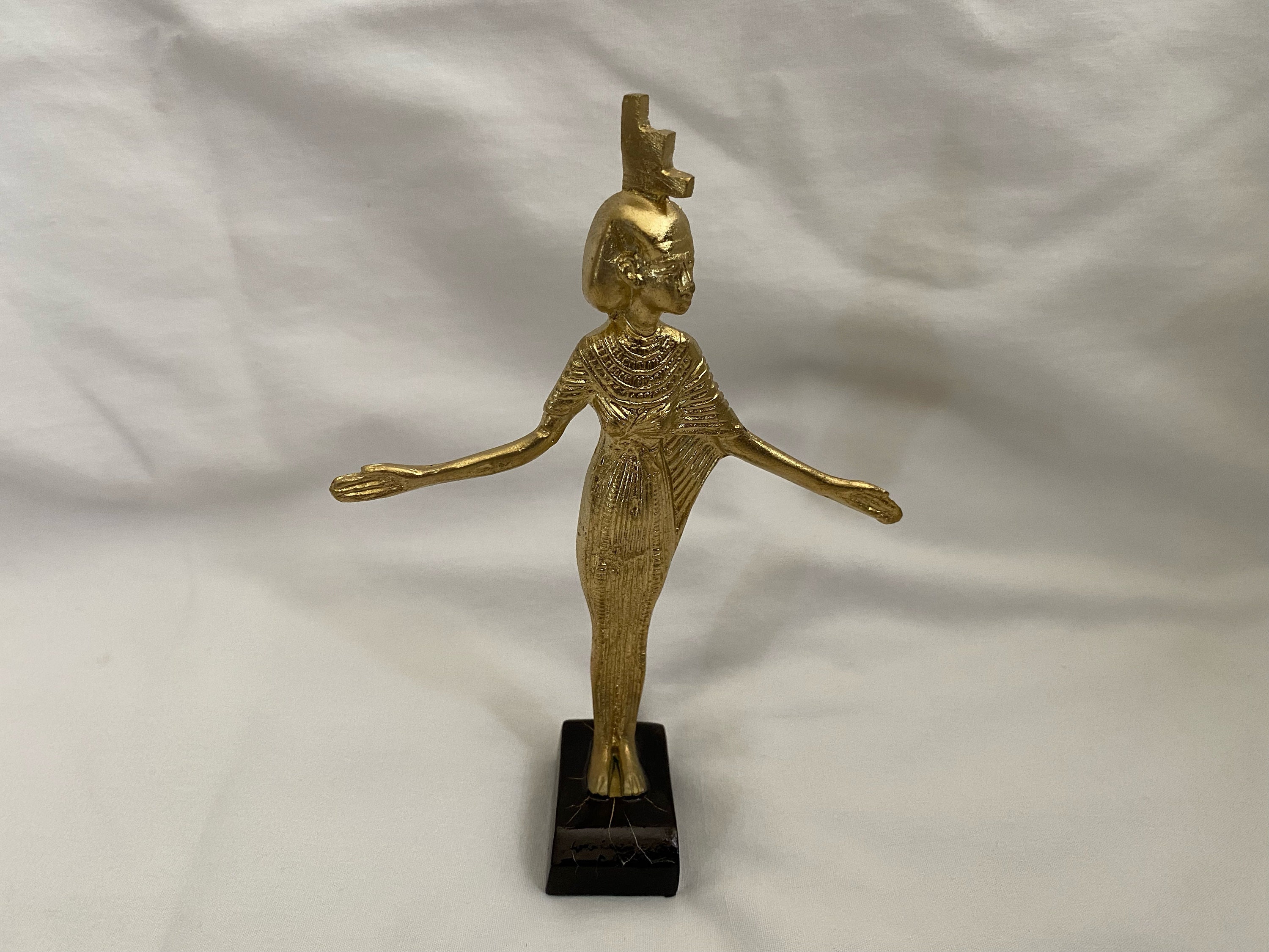 Egyptian Goddess Selket Statue Resin Gold on Black Base - Etsy