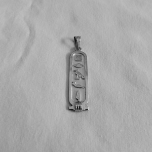 Egyptian Personalized Name Silver Solid One Sided Cartouche in ...