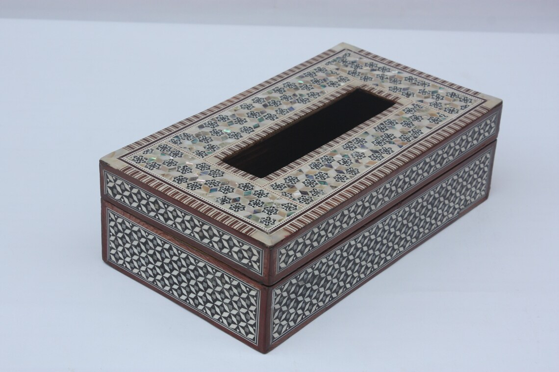 Egyptian Inlaid Handmade Mother of Pearl Paua Shell Tissue Box - Etsy