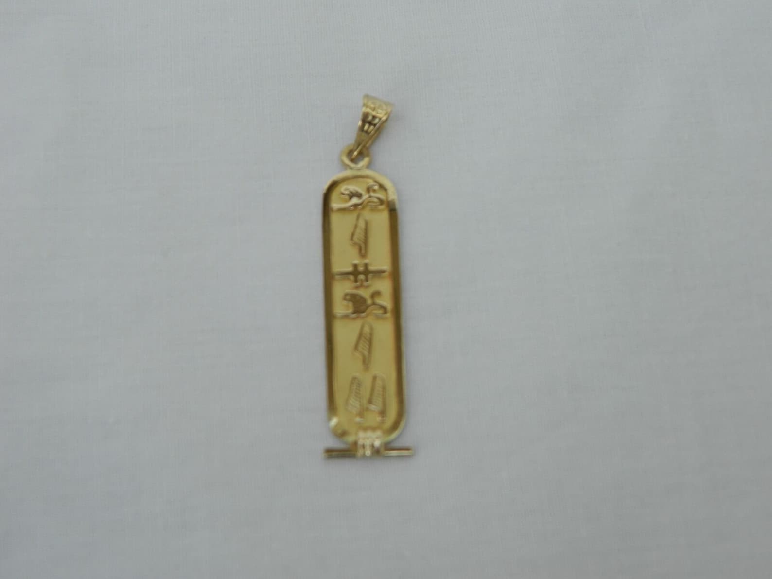 Egyptian Personalized Name 18K Gold Cartouche in Hieroglyphic 3-8 ...