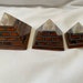 Small Egyptian Wooden Pyramid Set Inlaid Pau Shell Brown 3 Pieces 2.25 ...
