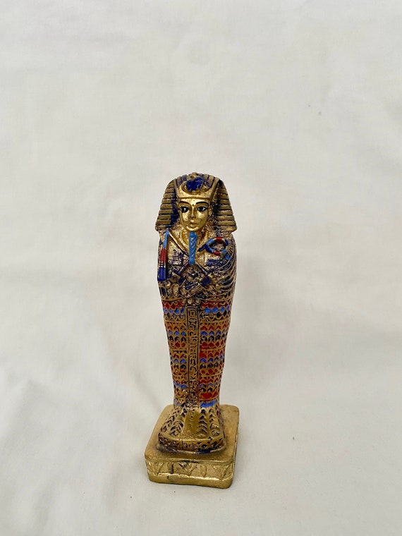 Egyptian King Tut Sarcophagus Resin Mummy Gold Handmade - Etsy