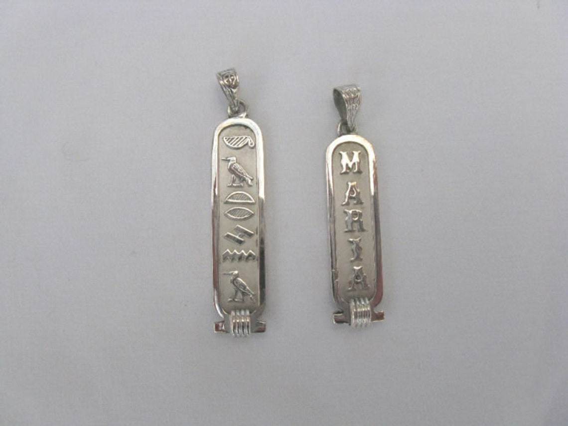 Egyptian Personalized Double Sided Silver With 18K Gold Letters ...