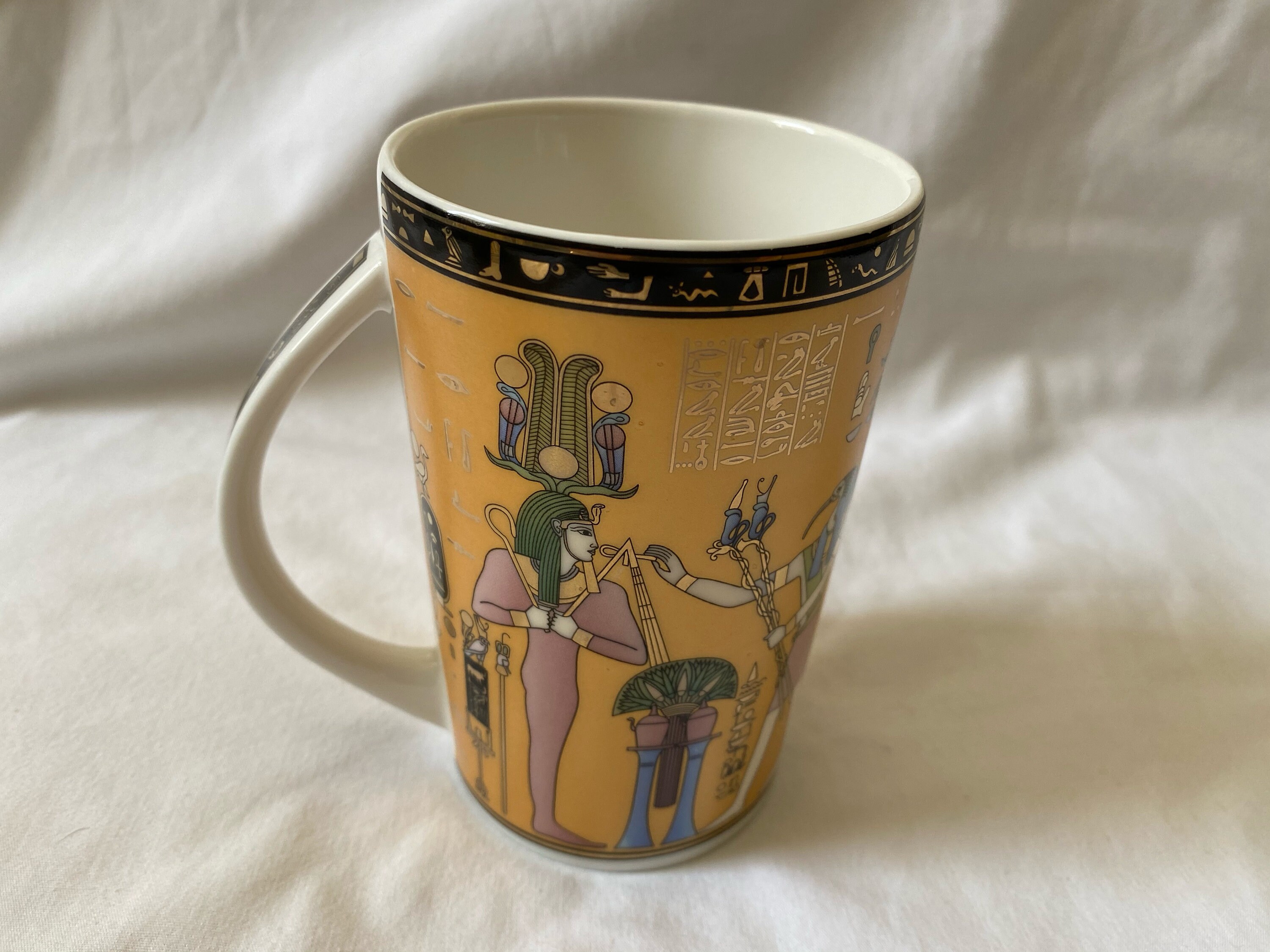 Egyptian Porcelain Mug Collectible Queen Nefertiti / King Tut | Etsy