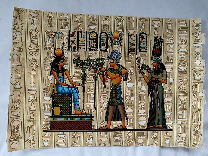 Egyptian Papyrus Painting Paper With Hieroglyphics Background King Tut ...
