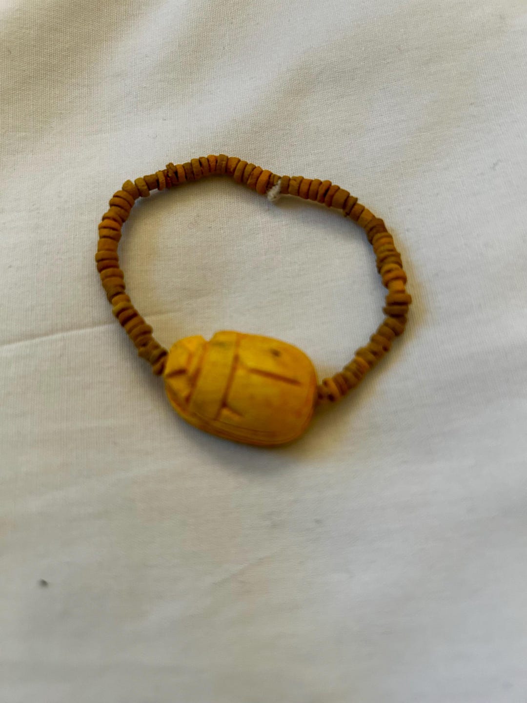 Small Egyptian Clay Beaded Pharaoh Scarab Children Bracelet Unique 6 ...