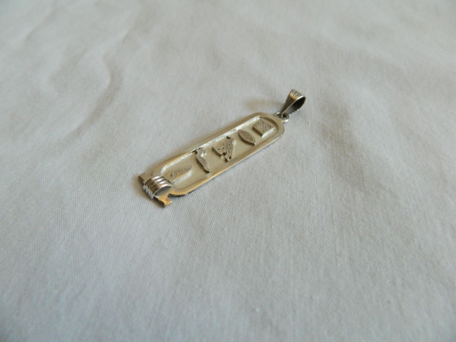 Egyptian Personalized Name Silver Solid One Sided Cartouche in ...
