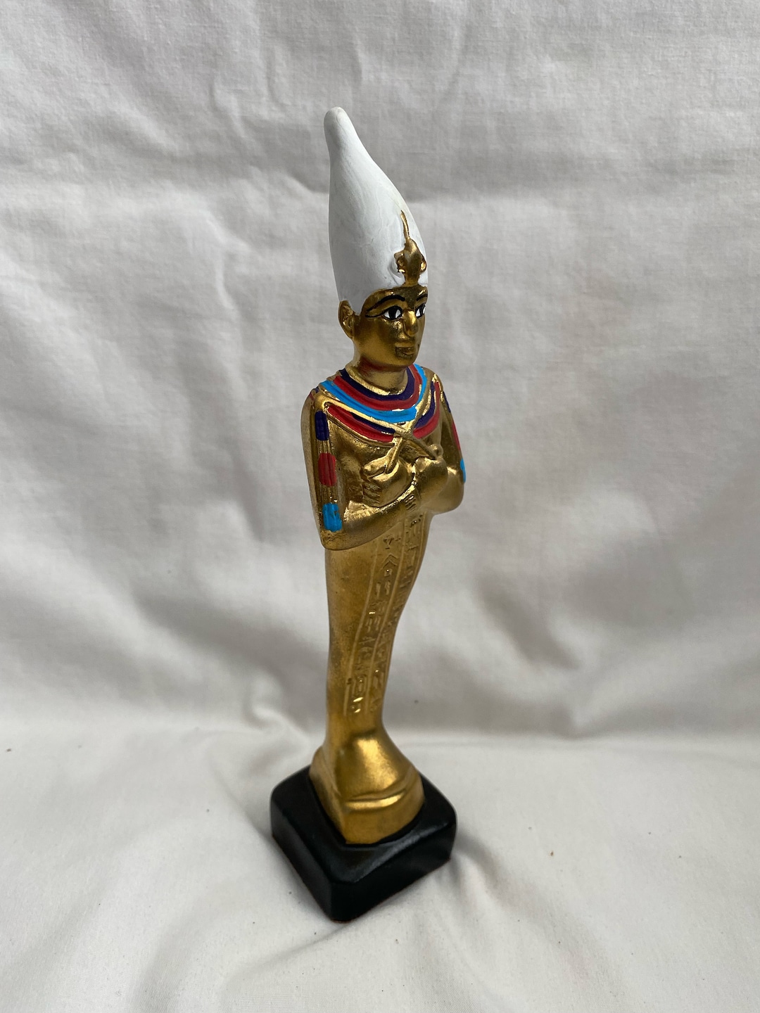 Egyptian King Tut Gold on Black Base Resin Stone Statue Figurine 8.25 ...