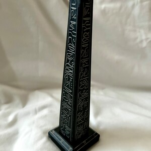 Egyptian Basalt Black Obelisk Handmade With Engraved Hieroglyphics 8 ...