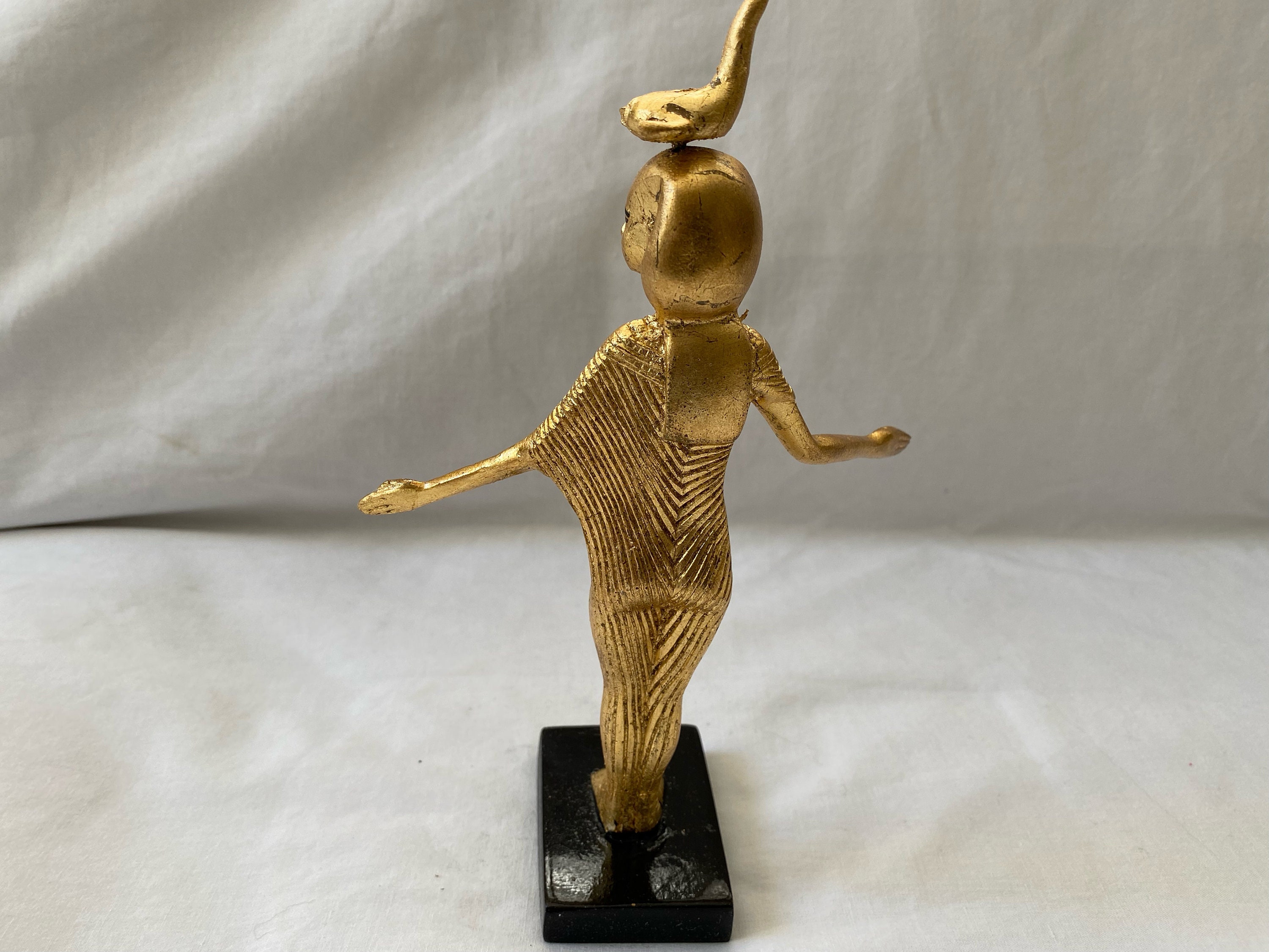 Egyptian Goddess Selket Statue Resin Gold on Black Base - Etsy