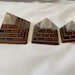 Small Egyptian Wooden Pyramid Set Inlaid Pau Shell Brown 3 Pieces 2.25 ...