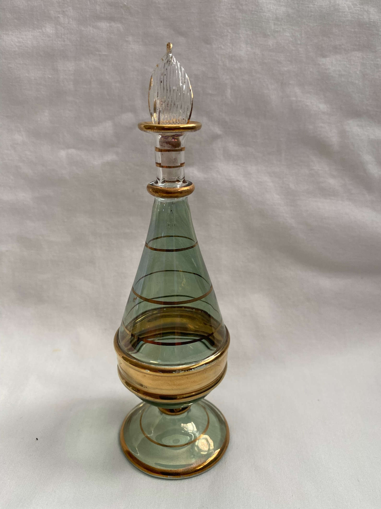 Egyptian Glass Gold Accent Perfume Bottle Mouth Blown Red Blue - Etsy