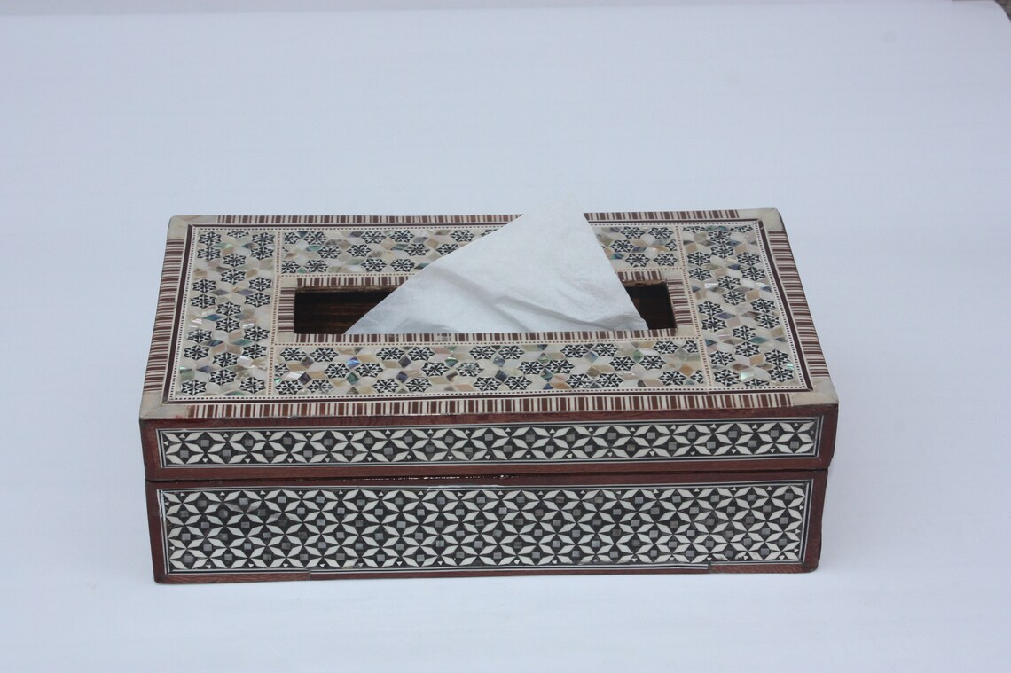 Egyptian Inlaid Handmade Mother of Pearl Paua Shell Tissue Box - Etsy