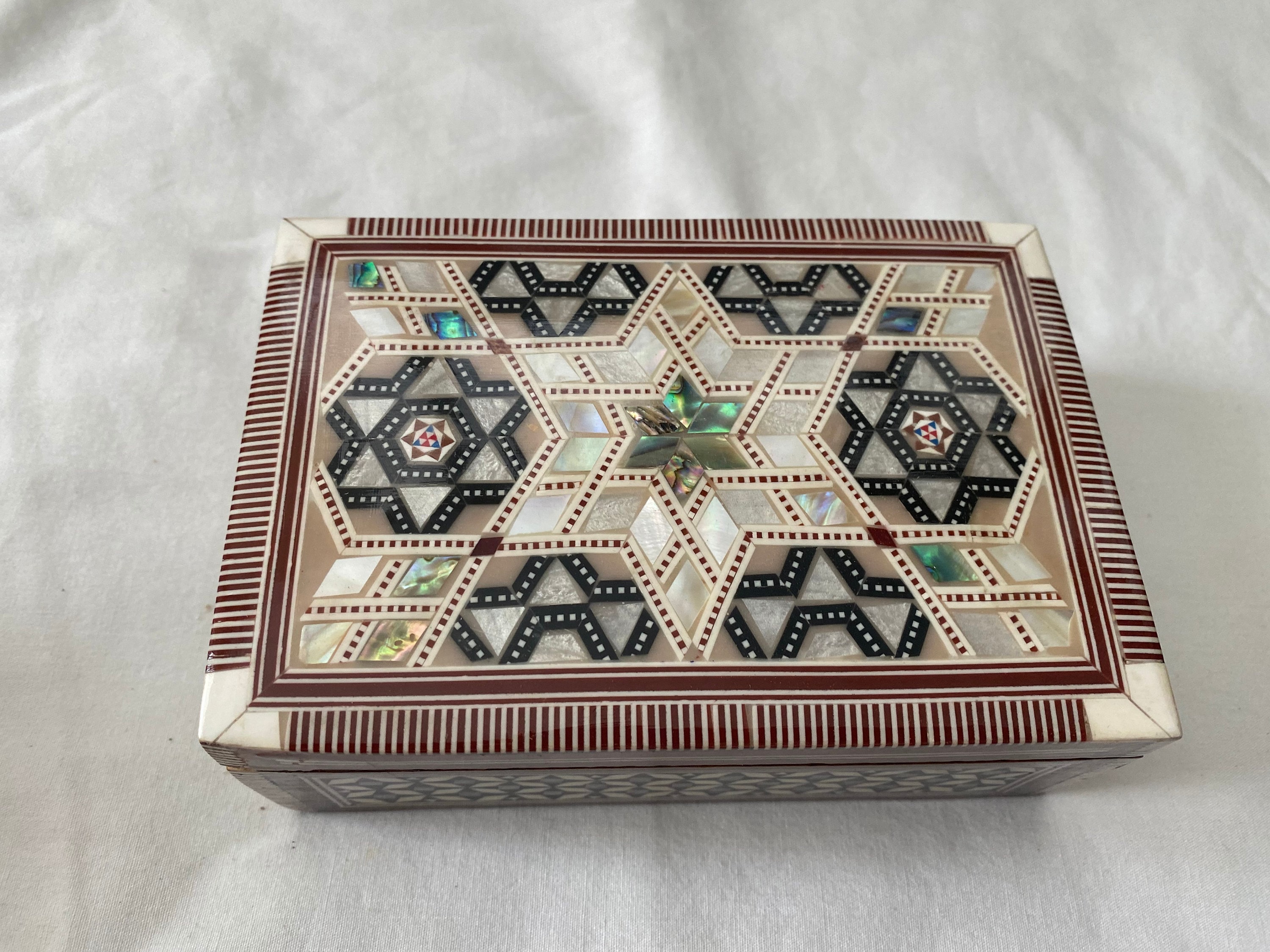 Egyptian Inlaid Mother of Pearl Wooden Handmade Jewelry Box | Etsy
