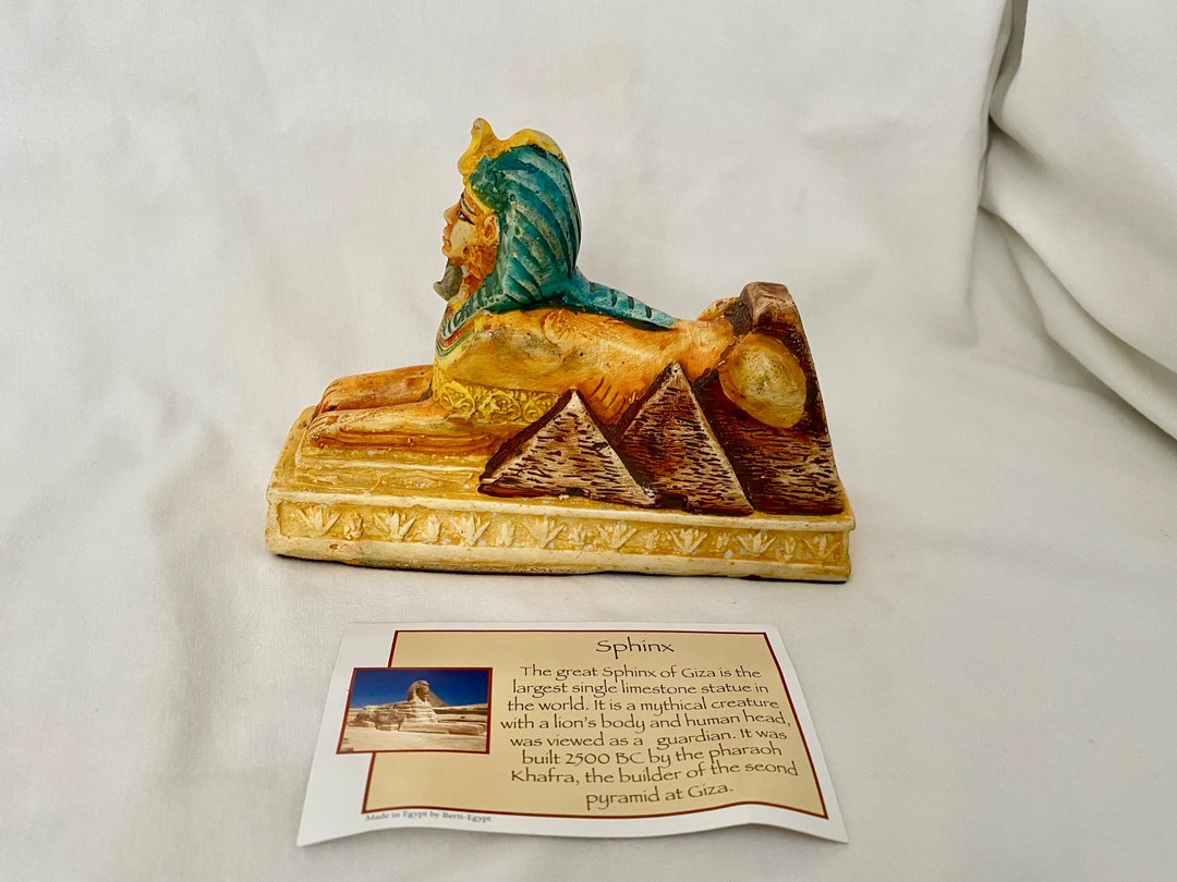 Egyptian Sphinx Pyramid Resin Statue Multi-color Tan Orange 4" High ...