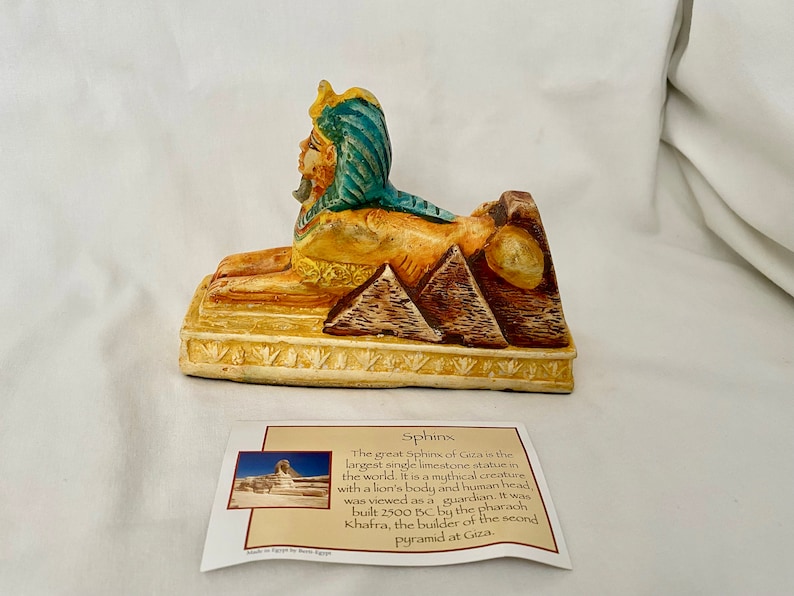 Egyptian Sphinx Pyramid Resin Statue Multi-color Tan Orange - Etsy