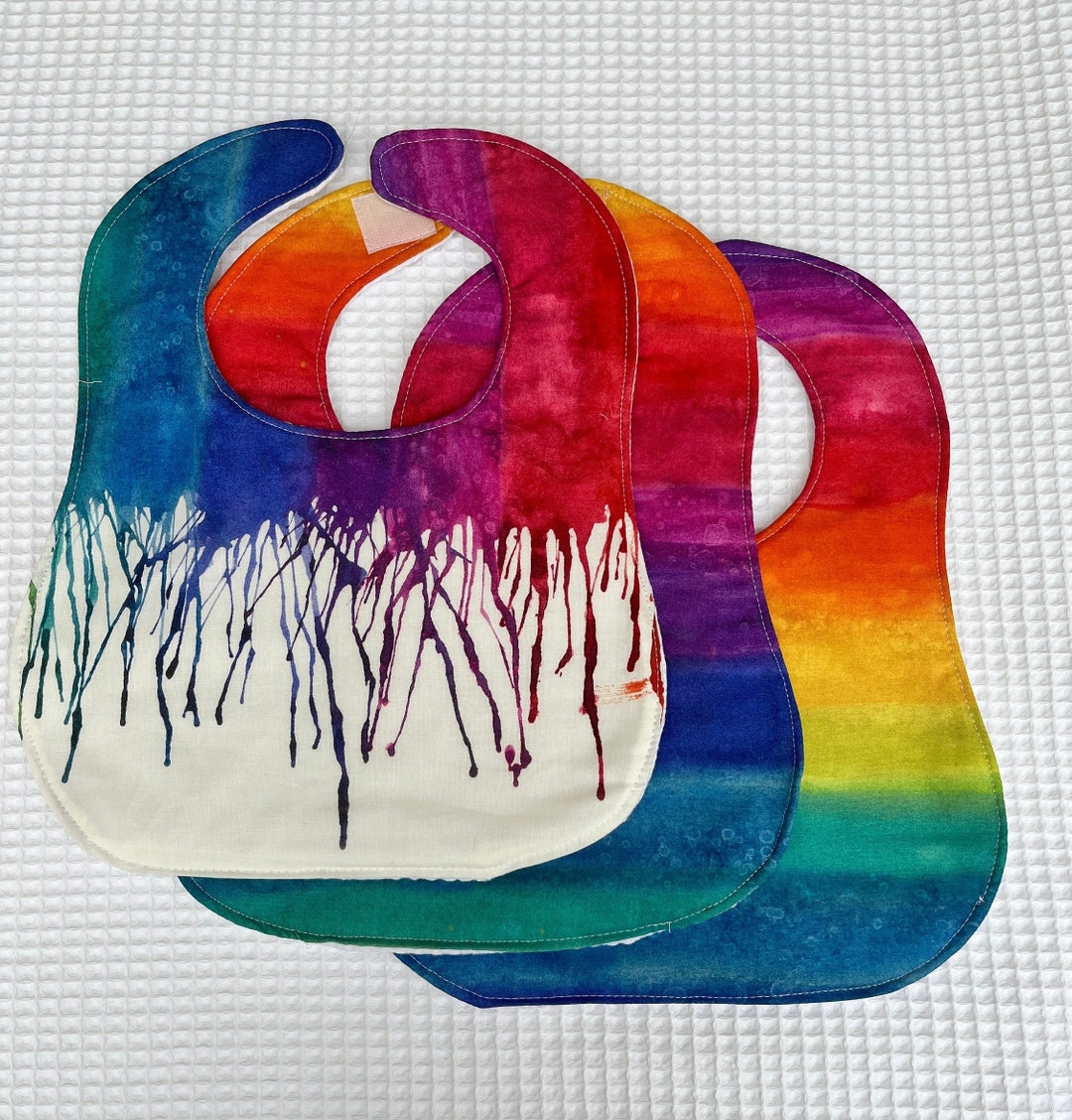 Drippy Painted Rainbow Baby Gift Set of 3 Bibs Baby Bib, Watercolor ...
