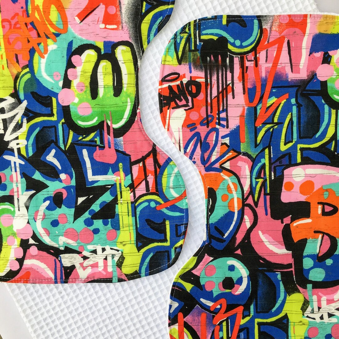 Graffiti Spray Gift Set Burp Cloths, Colorful Street Art Fabric With ...