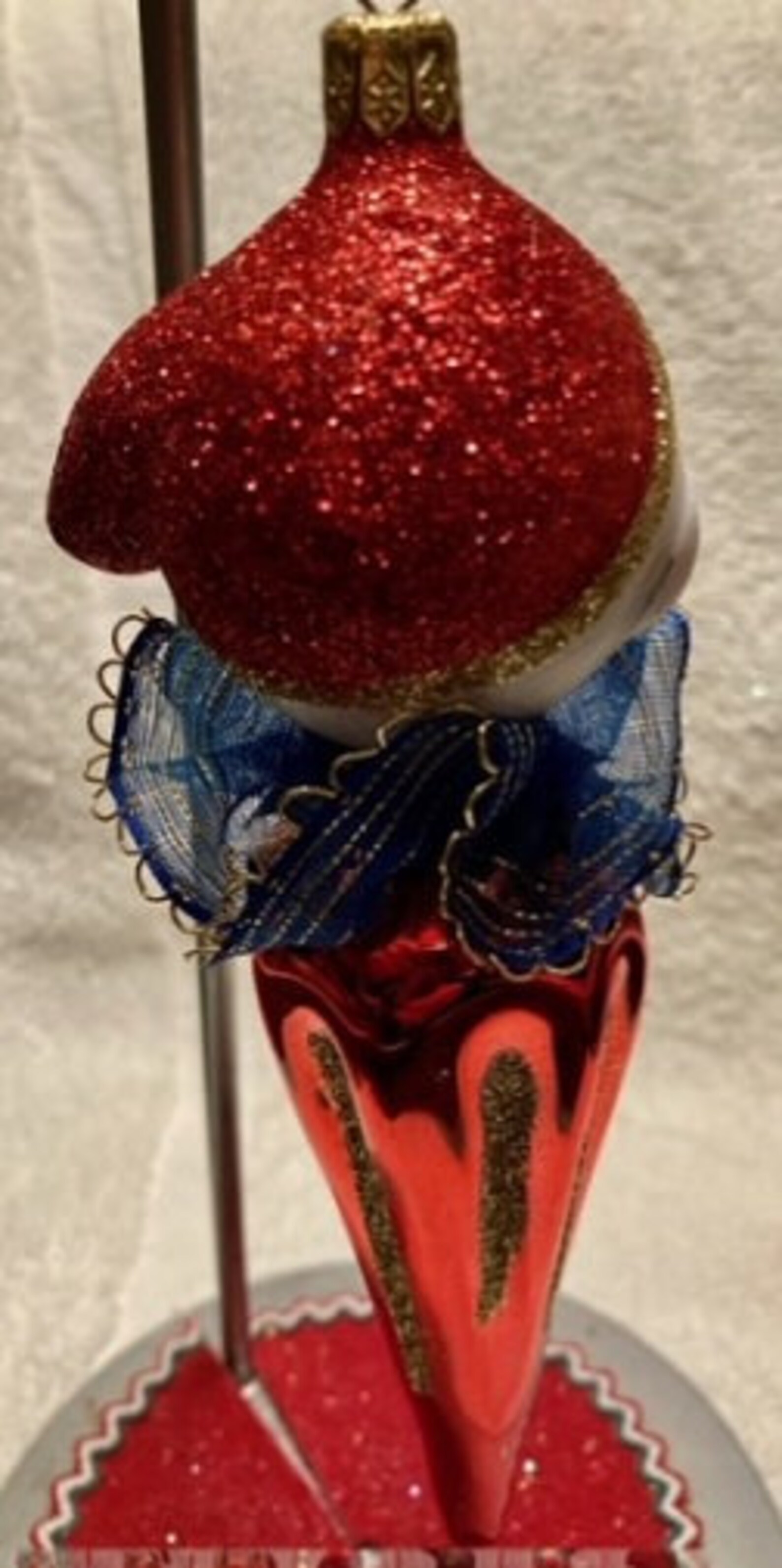 New Italian Blown Glass Red Santa Drop Christmas Ornament - Etsy