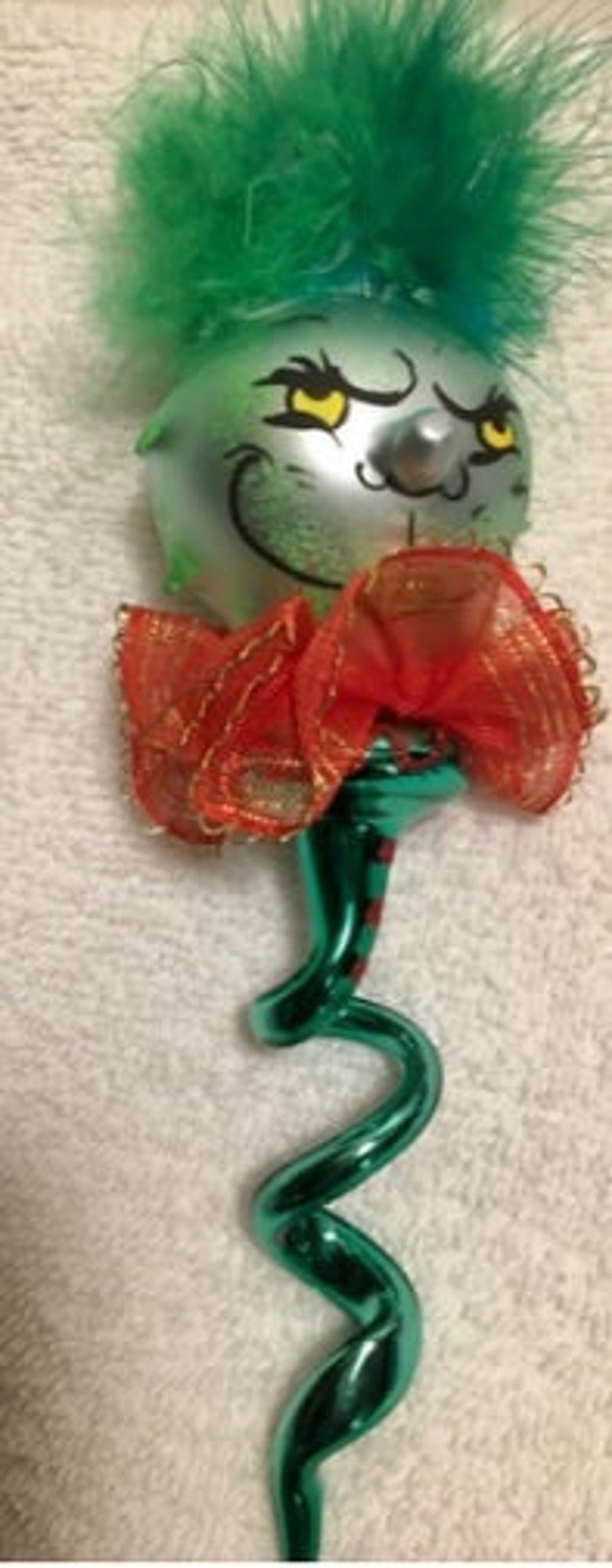 NEW Italian Blown Glass Dr. Seuss Grinch Twisty Christmas Ornament ...