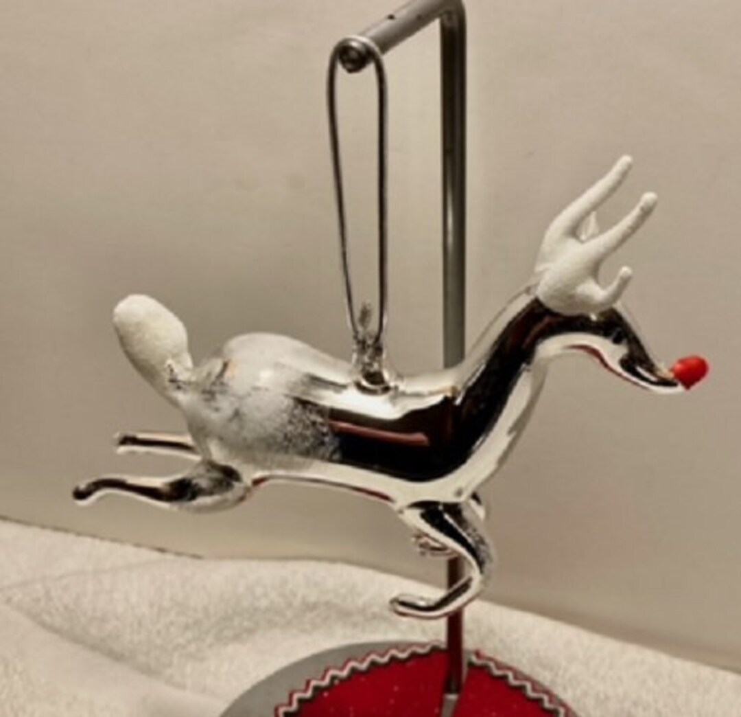 NEW Beautiful Italian Blown Glass Flying Silver Rudolph the Red Nose ...