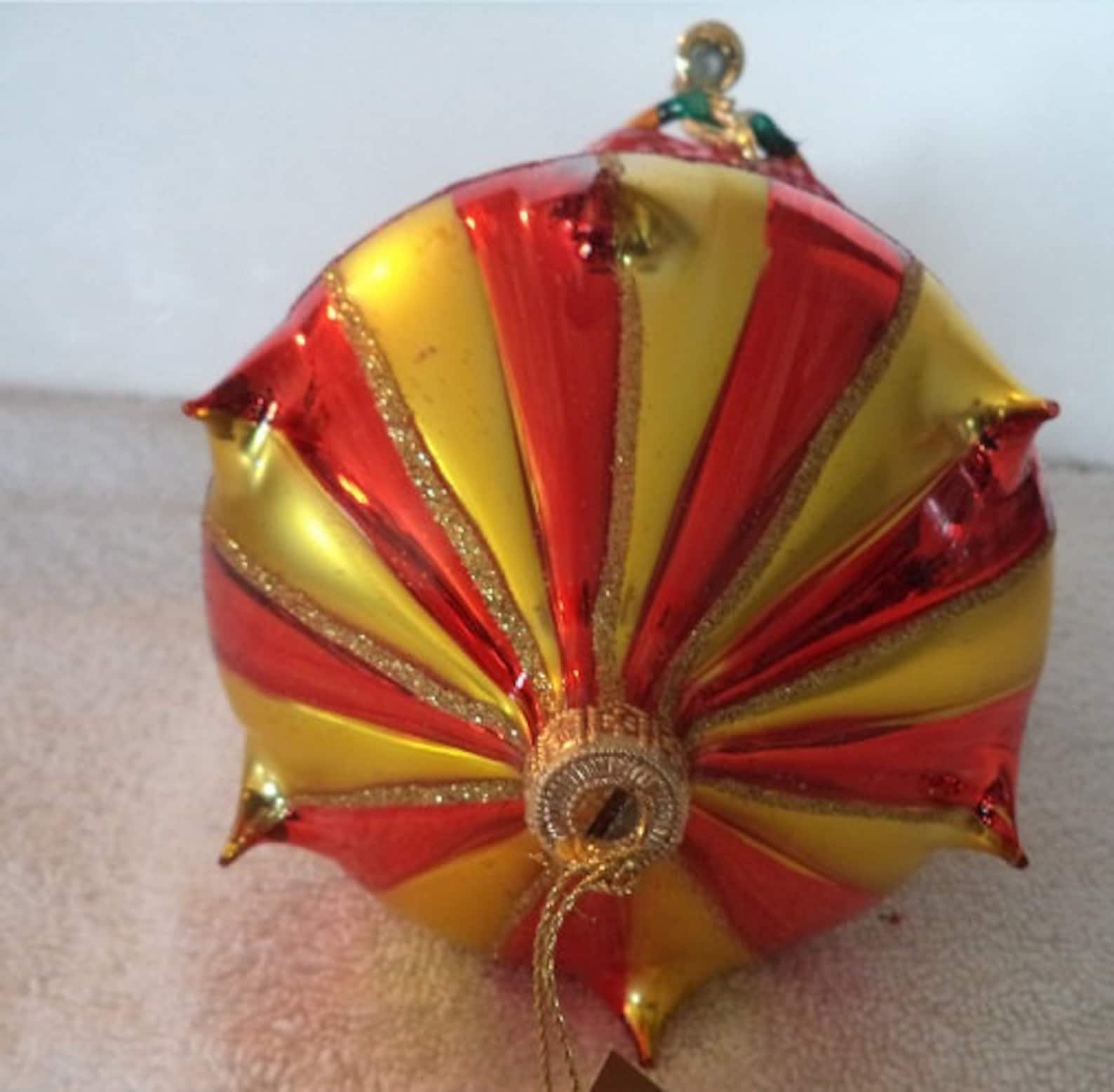 Circus Circus Beautiful Blown Glass Italian Carousel Christmas Ornament ...