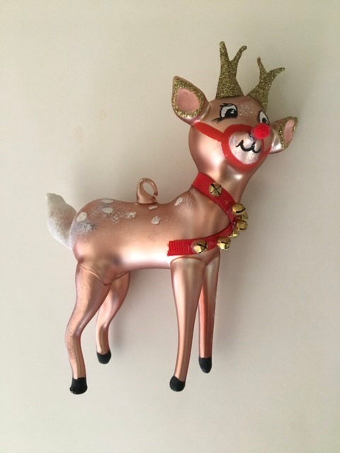 Rudolph the Red Nose Reindeer Beautiful Hand Blown Glass Christmas ...